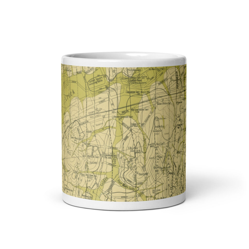 Bendigo Historical Goldfields Map – Coffee Mug - Historical Gold Maps