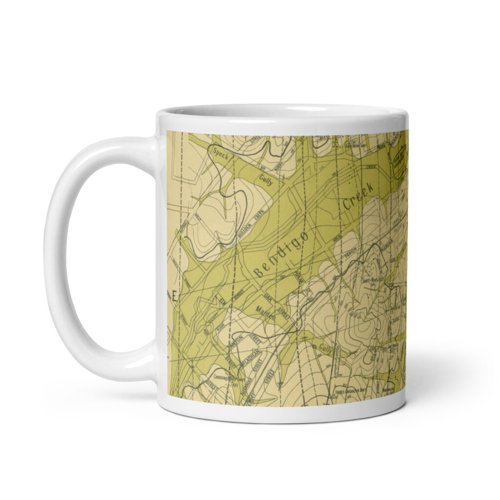 Bendigo Historical Goldfields Map – Coffee Mug - Historical Gold Maps